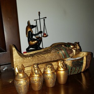 Canopic Box 4 Jars Pharaonic Art Carved Inscriptions Stone - Etsy