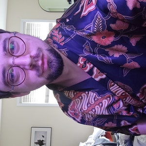 Black and Gold Mens Silk Kimono Robe, Boheme Silk Dressing Gown for Man ...