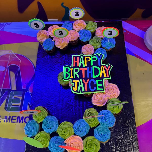 Neon Birthday Banner, Glow Party Banner, 80s Birthday Party, Black ...