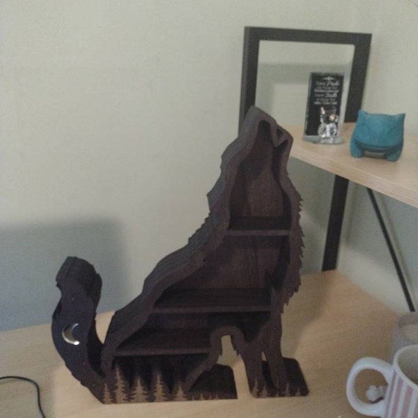 Coppermoon Handmade Wolf Crystal Shelf, Wolf Shelf, Wolf Wall Art, Wolf ...