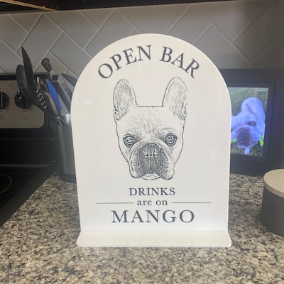 Minimalist Open Bar Sign Drinks Are on Me Drinks Are on Us - Etsy