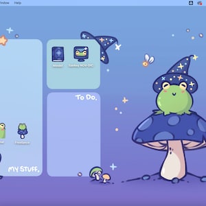 Wizard Frog Computer Desktop Theme Background Wallpaper Organizer Set ...