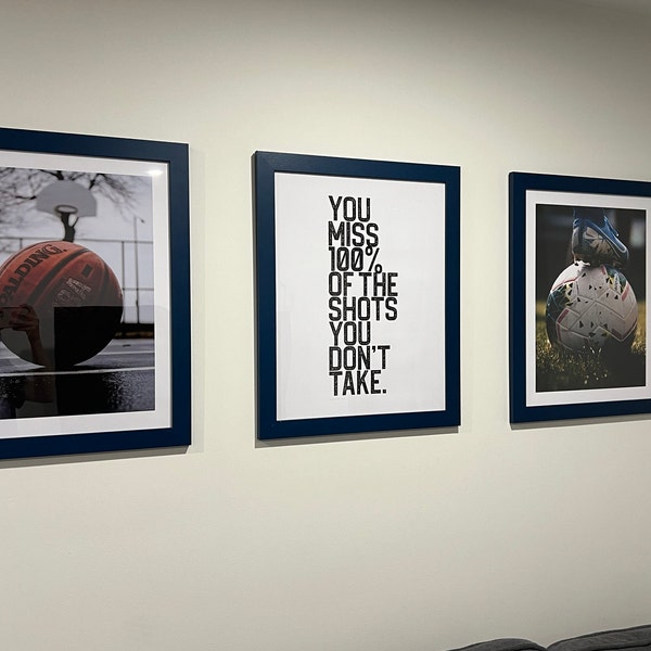 Navy Digital Poster Set Sport Quote Wall Art Famous Athlete Home Decor ...