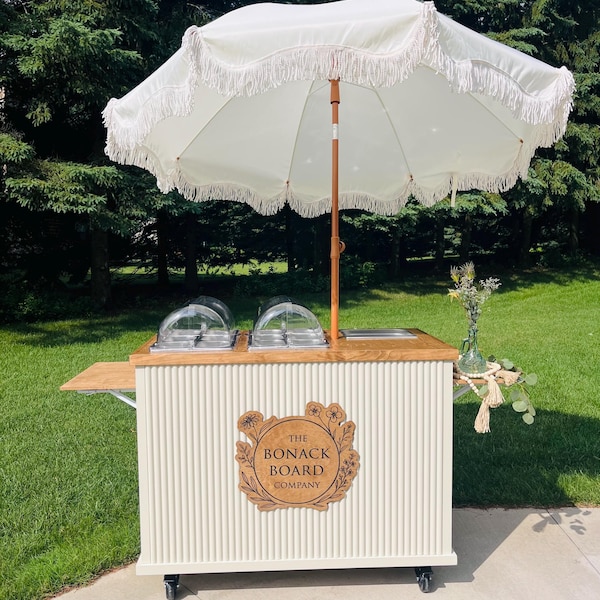 Foldable Wooden Charcuterie Cart - Unfinished - Customizable Add-ons ...