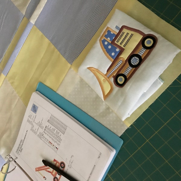 Working Vehicles Applique - 14 Applique Machine Embroidery Designs ...