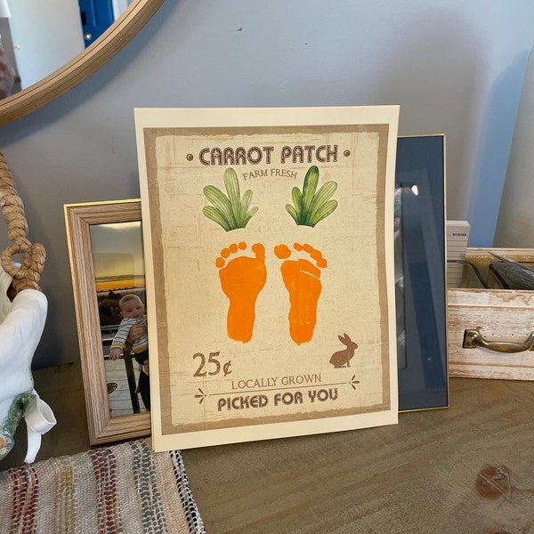 Farm Sign Carrot Patch Easter / Footprint Feet Art Craft / Kids Baby ...