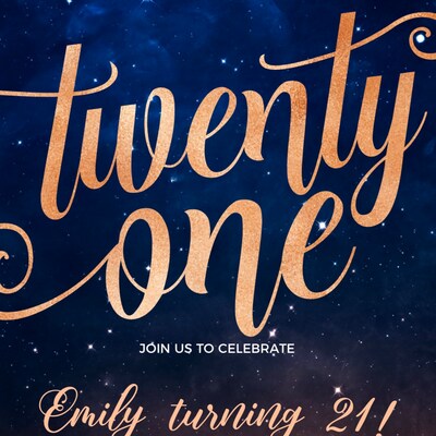 21st Birthday Invitation Twenty First Birthday Invitation - Etsy