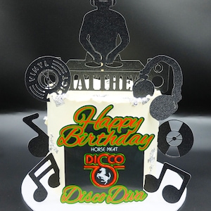 Custom DJ Bundle Cake Topper, Music Disc, Musician Night Club Disco ...