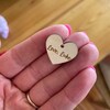 Wooden Heart Name Tag // Engraved Heart Name Tag // Wedding Labels ...