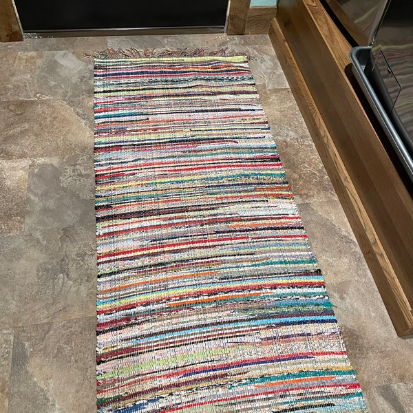 Old Fashioned Multi Color Hit and Miss Rag Rug - Etsy