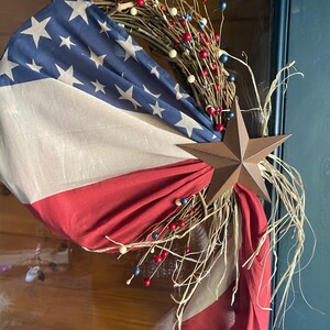 Patriotic Wreath, Independence Day Decor, Patriotic Decor, Red White ...