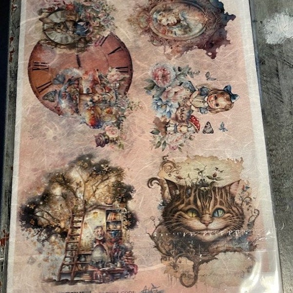 6x12, 6 Sheets, Extras Set for Cutting, Alice, Art Alchemy ...