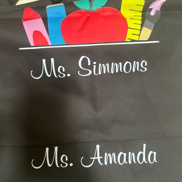 Custom Teacher Tote Bag, Teacher Tote Bag With Name, Teacher ...