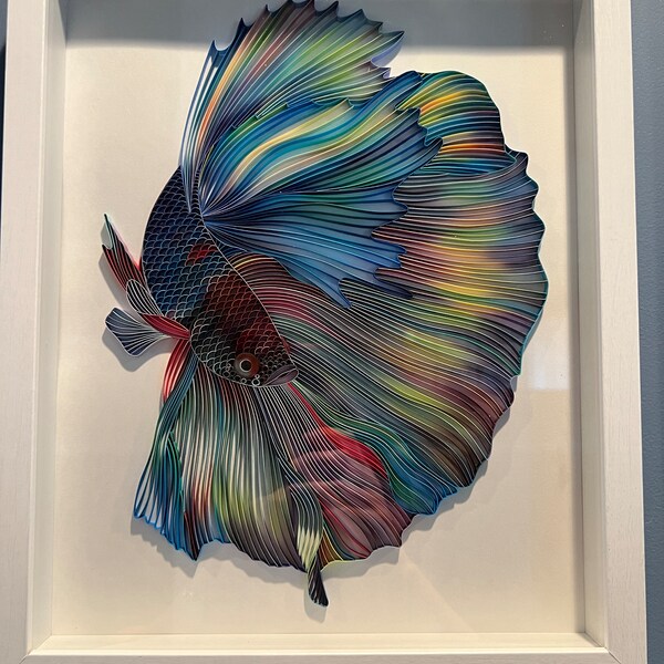 Quilled Abstract Art, 3D Framed Paper Art, Covered With Glass, Unique ...