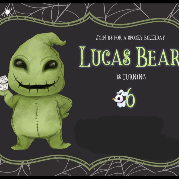 Nightmare Sack of Bugs Birthday Invitation, Nightmare Halloween ...