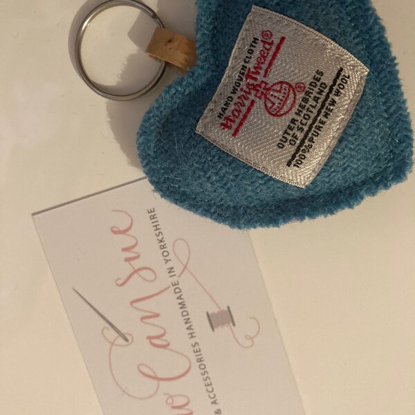 Harris Tweed Key Ring, Colourful Wool Key Fob, Heart Keychain, Rainbow ...