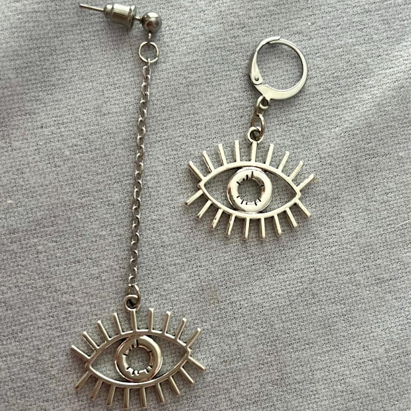 Asymmetrical Star Earrings North Star Earrings Silver Polar Star ...
