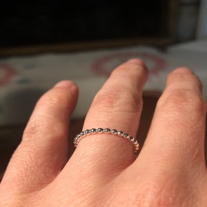 Sterling Silver Bead Ring, Solid Sterling Silver, Stacking Ring, Dot ...