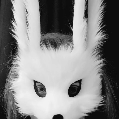 White Rabbit Mask, Handmade - Etsy