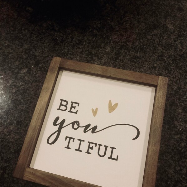 Beyoutiful Wooden Sign/ Mini Sign / Tiered Tray Sign / Girl Gift ...