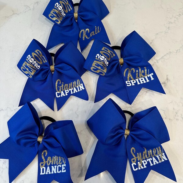 Custom Black Gold and White Paint Drip Cheer Bow / Softball Bow / Dance ...