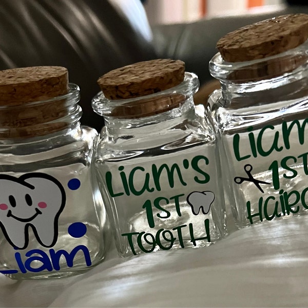 Tooth Fairy Jar, Personalized Tooth Jar, Baby Tooth Storage, Baby ...