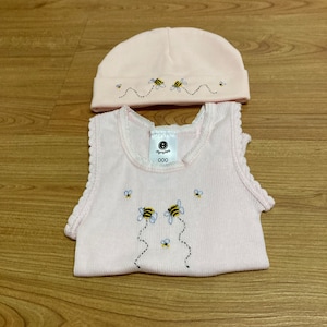 Baby Singlet, Floral Rose Singlet, Hand Embroidered Baby Pink Rose ...