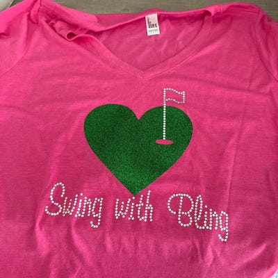 Golf Tournament Shirt DIAMONDS DIVOTS DIVAS Rhinestone Shirt Bling ...
