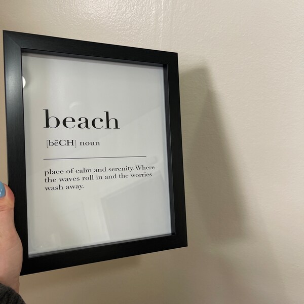 Beach Definition Print, Beach Print, Gift for Beach, Definition Poster, Beach Quote, Beach Wall ...