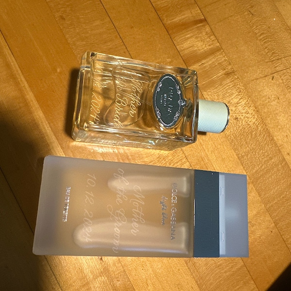 Perfume Bottle Calligraphy Engraving Engraved Fragrance Wedding Day of ...