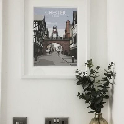 Chester, Cheshire. HAND SIGNED Art Print/travel Poster by Julias ...