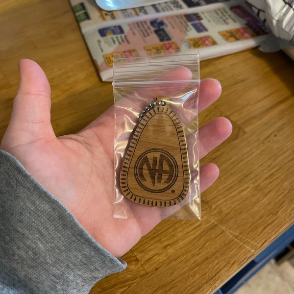 Wooden Narcotics Anonymous Birthday Key Fob, NA Anniversary Keytag ...
