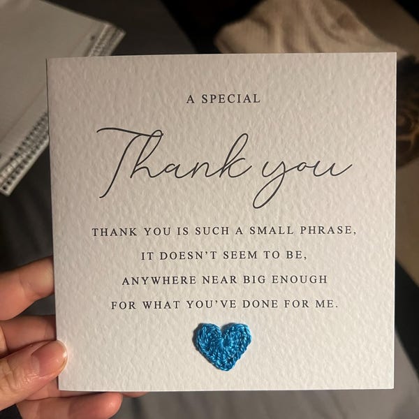 A Special Thank You Card: Heartfelt Thanks, Linen Card, Thank You ...