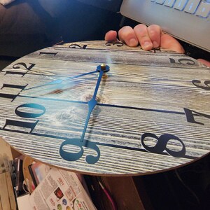 WEATHERED BEACHY BOARDS Wall Clock Rustic Clock Large 10.5 Wall Clock ...