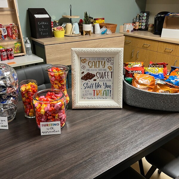Appreciation Sign, Chocolate Pretzel Thank You Sign, Staff Employee ...
