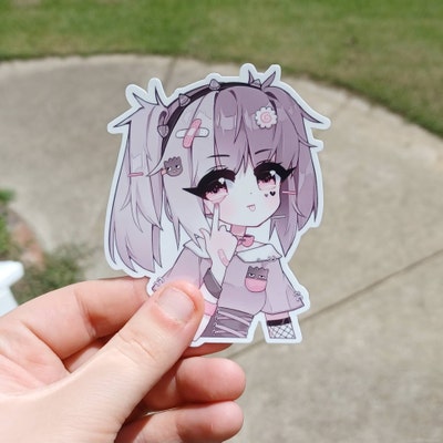 Grey Penguin Anime Girl Waterproof Vinyl Sticker Pack Laminated Kawaii ...
