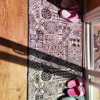 Boho Style Black and Blue Color Stair Rug, Cool Stair Tread Carpet ...