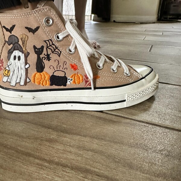 Skeletons Embroidered Converse, Custom Bone Lover Embroidered Shoes ...