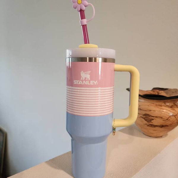 Retro Daisy Tumbler Straw Topper Floral Bottle Straw Cover Silicone ...