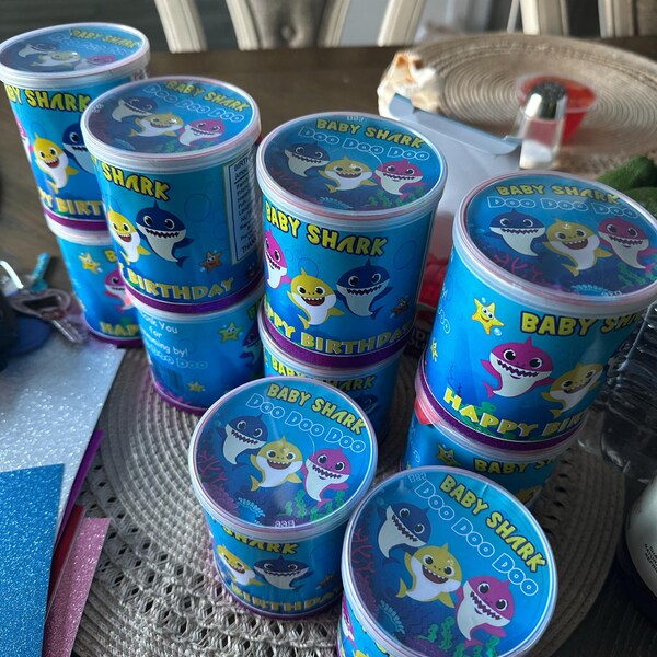 INSTANT DOWNLOAD Rice Krispies Labels, Kids Birthday Party, Pink Shark ...