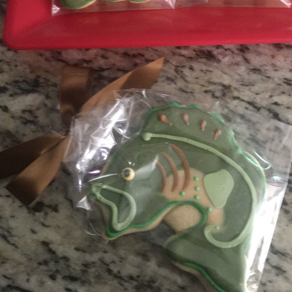 Bass Fish Cookies (4" Size, Bowed) - Next Ship Date is 12/30/25 or Can ...