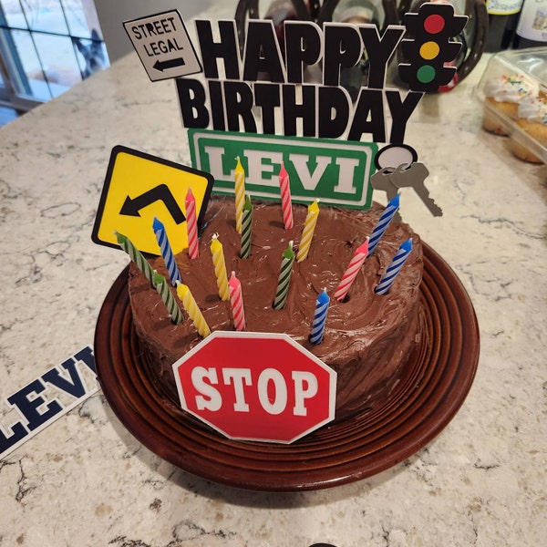 Any Name and Age Driver License Birthday Cake Topper,cake Topper,new ...
