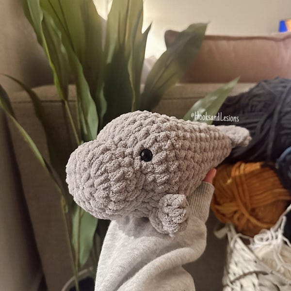 No Sew Marley the Manatee Animal Crochet Pattern Amigurumi Pattern ...