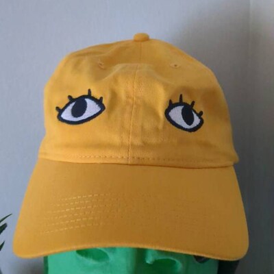 Knit Beanie Cap With Eyes Goldenbeets Embroidered Warm Cozy Hat One ...