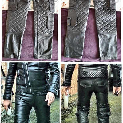 Mens Genuine Leather Pants Laced Trousers Theme Wear Biker Laces ...