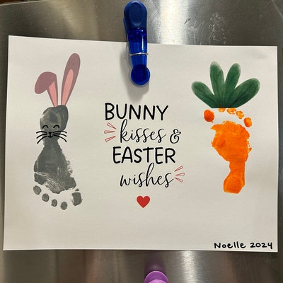 Easter Footprint Art Craft, Printable, Carrot Patch Farm Sign ...