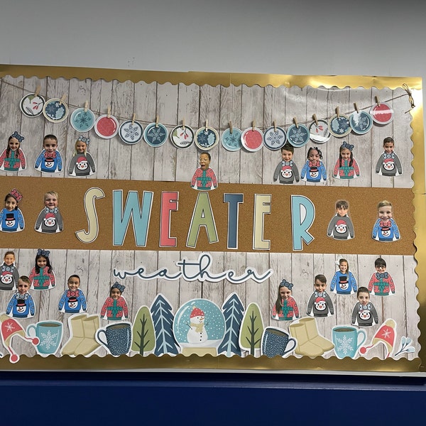 Winter Bulletin Board | Ugly Sweater Template | Winter Bulletin Boards ...