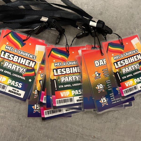 Personalised School Leavers Leaving Party Style VIP Pass & Lanyard ...