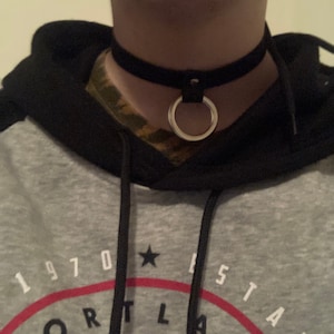 Simple Black Genuine Leather Choker /thin 1 Cm Plain Choker With ...