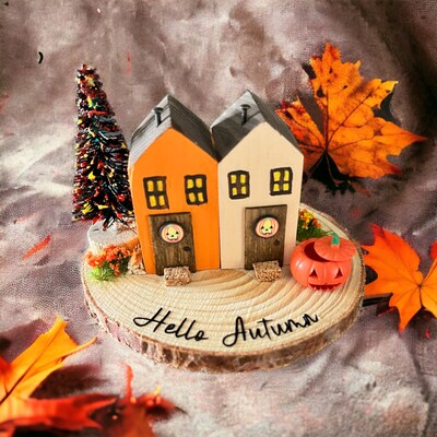 Small Wooden Miniature Village Houses, Houses in a Box, Craft Project ...